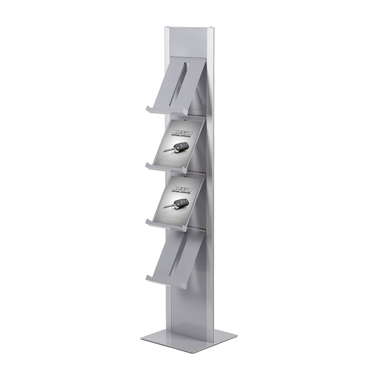 Soporte folletos tótem (4 estantes) | jansen-display.es